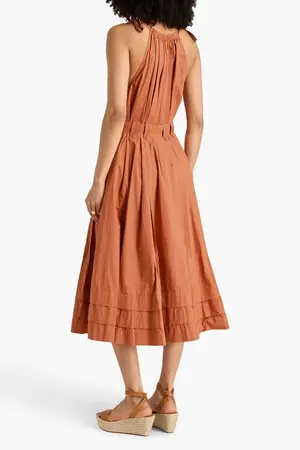 Ulla Johnson Joni Gathered Cotton-poplin Midi Dress