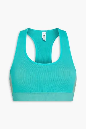 The Upside Ribbed Jersey Sports Bra - Turquoise