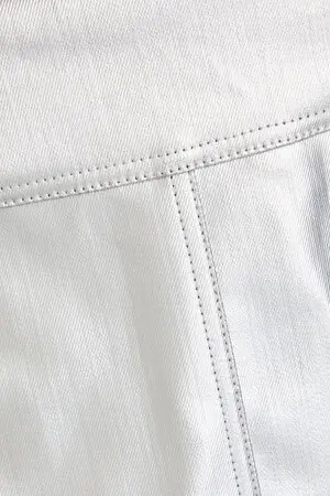 Rick Owens Strapless Metallic Coated Denim Top