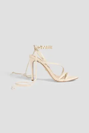 Sam Edelman Scarlette Embellished Laceup Leather Sandals - Ivory