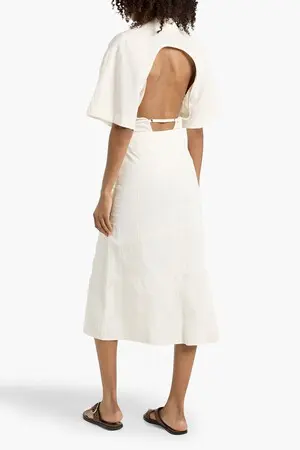 JIL SANDER Paneled Linen Midi Skirt