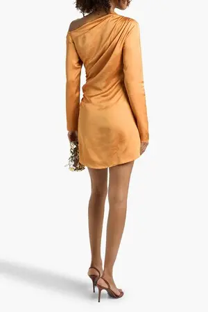 A.L.C. Jamie One-shoulder Ruched Satin Mini Dress
