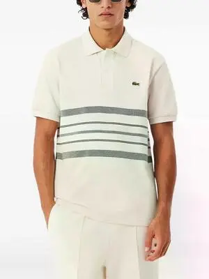 Lacoste Striped Short-sleeve Polo Shirt - Neutrals