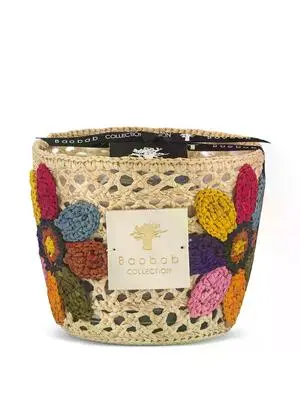 BAOBAB COLLECTION Girasol Hand-braided Raffia Candle - Neutrals