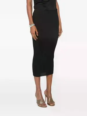 Alberta Ferretti Ribbed Knit Midi Skirt