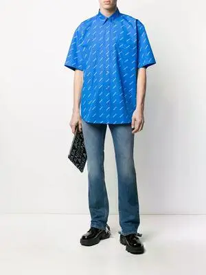 Balenciaga Normal-fit Logo Print Shirt