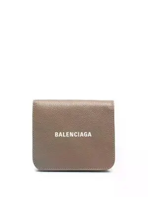 Balenciaga Logo-print Detail Coin Wallet - Brown