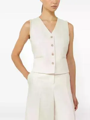 Max Mara Cable-knit Button-up Waistcoat - Neutrals