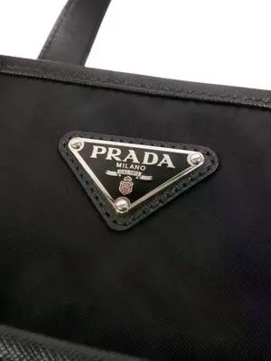 Prada Saffiano Leather Trim Shoulder Bag