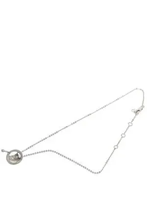 Dior Brass Button Pendant Necklace - Silver