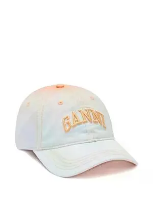 GANNI Ombré-effect Logo-embroidered Baseball Cap - Blue