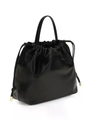 Chloé Small Icons Leather Drawstring Shoulder Bag - Black