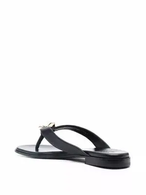 Givenchy Logo Plaque Leather Sandals