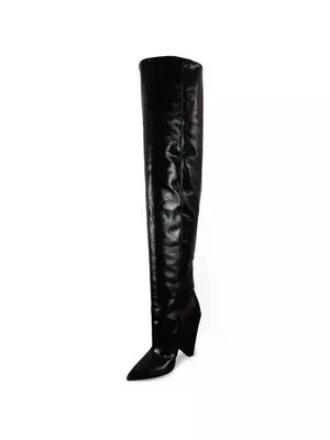 Saint Laurent Niki Leather Thigh High Boots