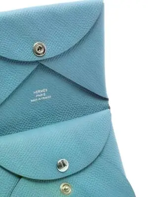 Hermès 2023 Calvi Duo Epsom-leather Card Holder - Blue