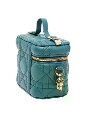 Dior Micro Lambskin Lady Vanity Case Satchel - Blue