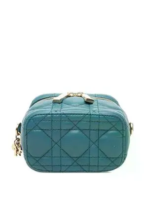Dior Micro Lambskin Lady Vanity Case Satchel - Blue