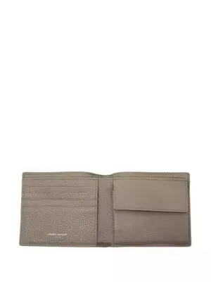 Saint Laurent 2023 Grained Leather Tiny Cassandre Bifold Wallet Small Wallets