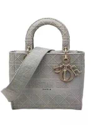 Dior Medium Lady D Lite Satchel - Grey