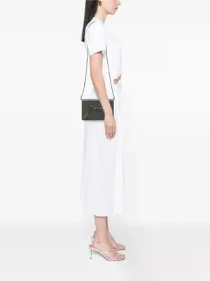 Balenciaga 2017 Chevre Motocross Metallic Edge Wallet On Chain Crossbody Bag - Grey