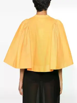 PSOPHIA Cotton V-neck Cape Sleeve Blouse