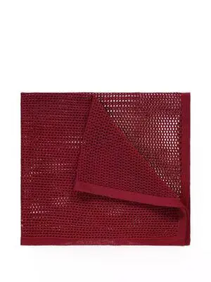 Zegna Open-knit Pocket Square - Red