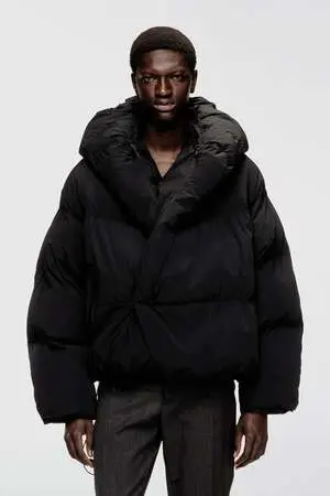DIESEL® Wrap Puffer Jacket In Stretch Nylon