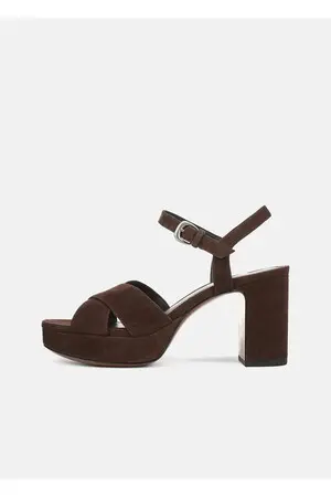 Vince Ericka Suede Platform Sandal - Brown