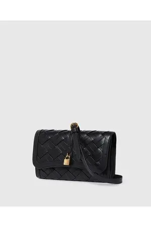 Stella McCartney Ryder Woven Wallet With Strap - Black