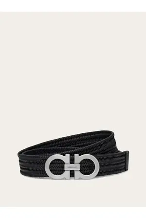 FERRAGAMO Gancini Stretch Belt - Black
