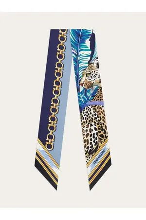 FERRAGAMO Felini Print Silk Mini Bandeau - Blue