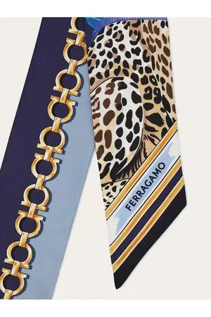FERRAGAMO Felini Print Silk Mini Bandeau - Blue
