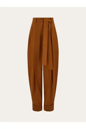 FERRAGAMO Barrel Leg Trouser - Brown