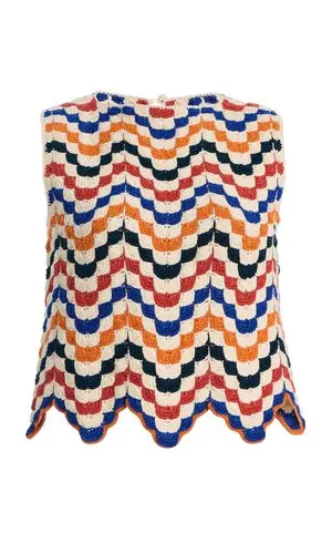 Escvdo Nieva" Crocheted Cotton Top - Multi