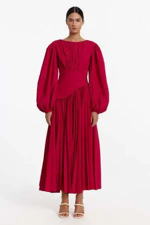 Acler Charley Midi Dress - Deep Magenta