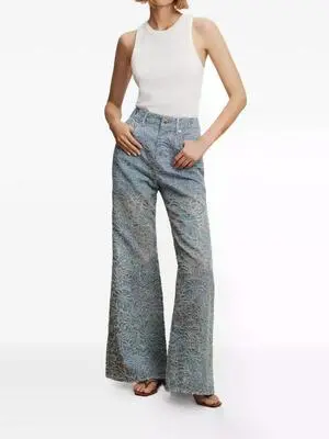 Veronica Beard Taylor Floral Devoré Jeans