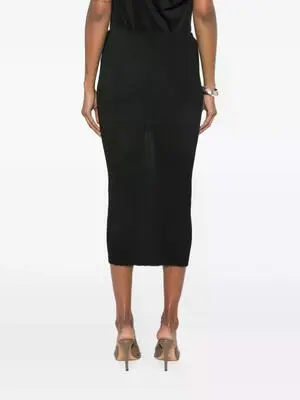 Alberta Ferretti Ribbed Knit Midi Skirt