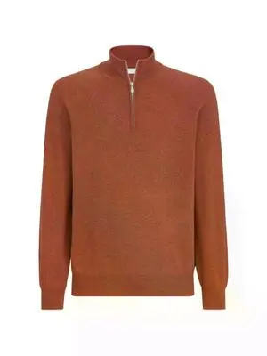 Brunello Cucinelli Mouliné Cashmere High-neck Sweater - Orange