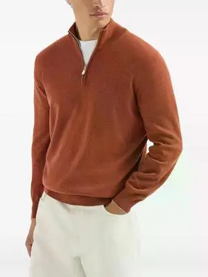 Brunello Cucinelli Mouliné Cashmere High-neck Sweater