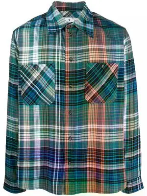 Off-White Stencil Arrows Print Plaid Shirt