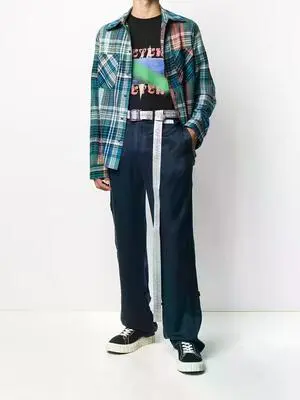 Off-White Stencil Arrows Print Plaid Shirt