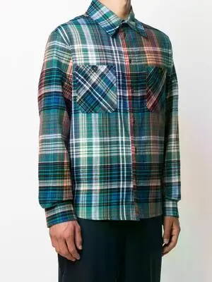 Off-White Stencil Arrows Print Plaid Shirt