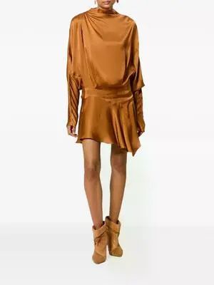 Isabel Marant Étoile Neline Draped Satin Dress - Brown