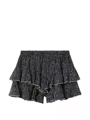 MARANT ETOILE Polka-dot Tiered Ruffled Shorts