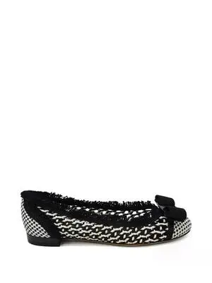 FERRAGAMO Bow-top Ballerina Flats - Black
