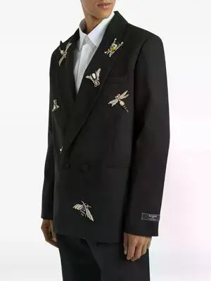 Balmain Embroidered Wool And Crystal Insect Jacket