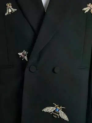Balmain Embroidered Wool And Crystal Insect Jacket