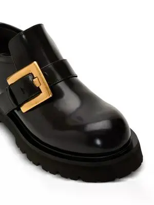 Balmain Anthem Glazed Leather Loafers
