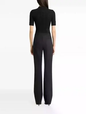 COURREGES Rib-knit Short-sleeved Polo Shirt