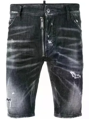 Dsquared2 Distressed Denim Shorts - Black